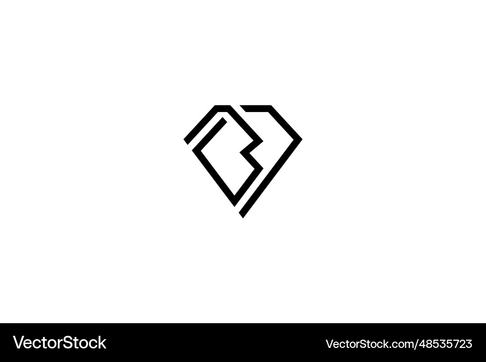 Letter b and diamond logo design Royalty Free Vector Image