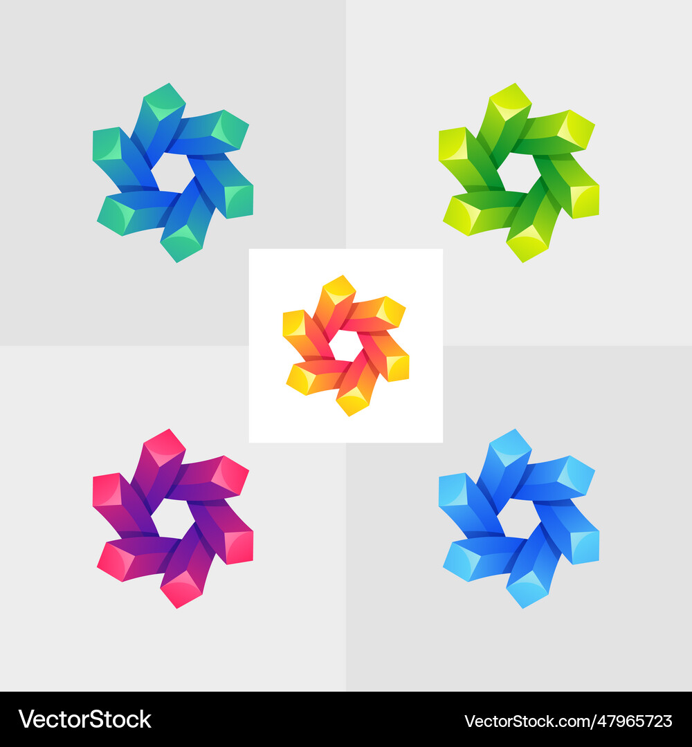 Logo game stone gradient colorful style Royalty Free Vector