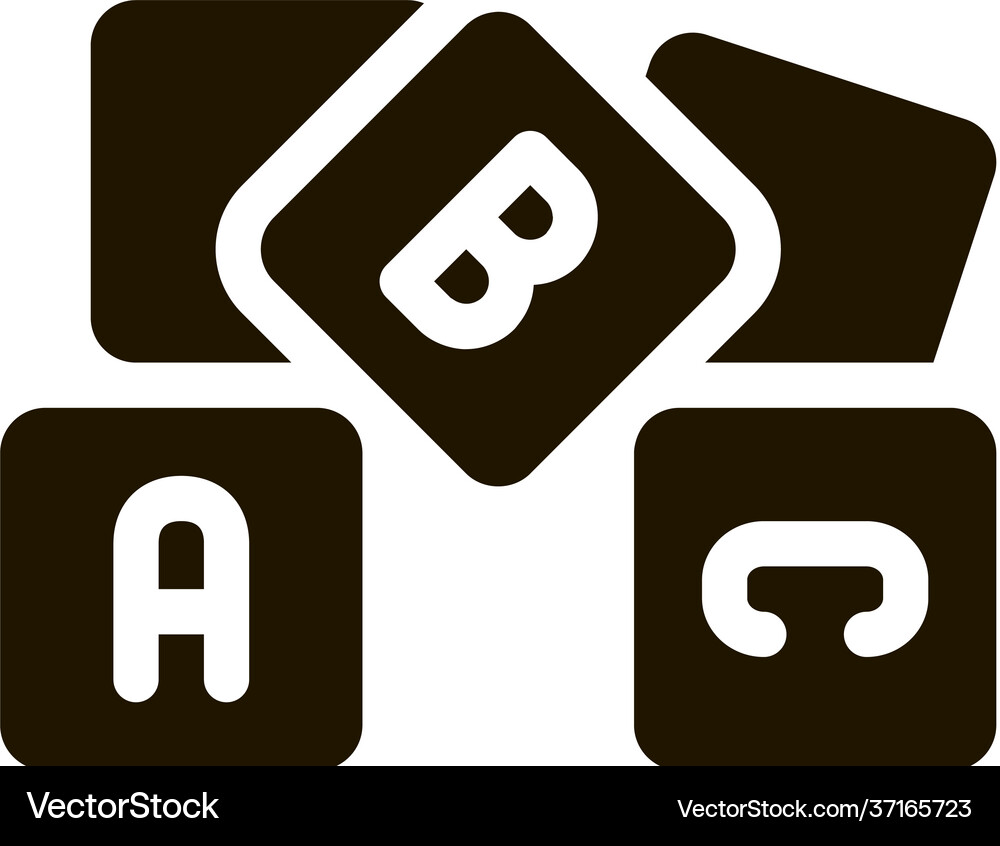 Preschool education alphabet blocks icon Vector Image