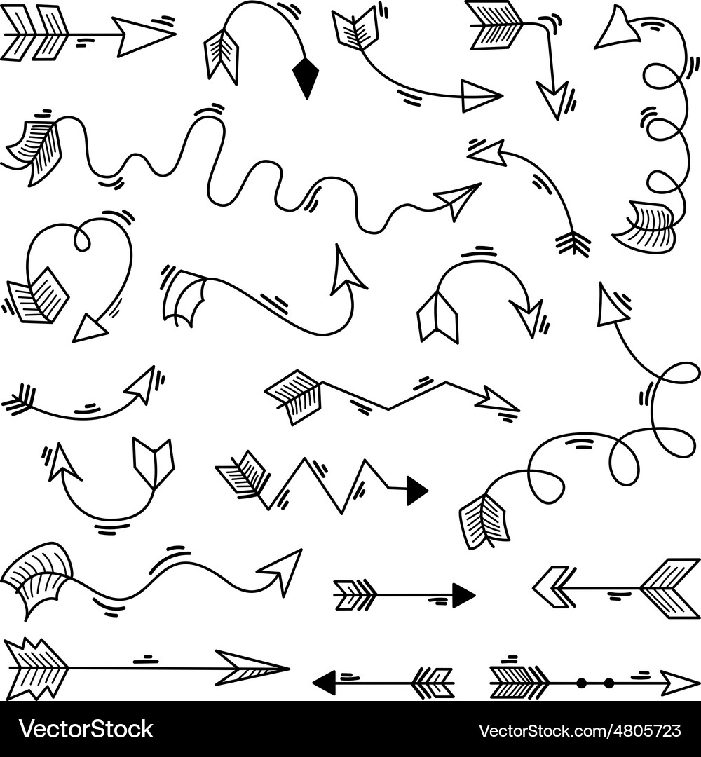 Set of hand drawn arrows Royalty Free Vector Image