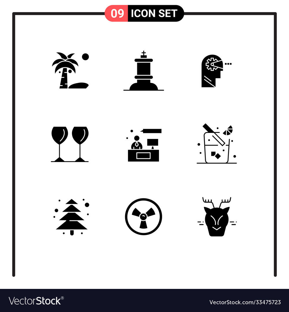 Stock icon pack 9 line signs and symbols Vector Image