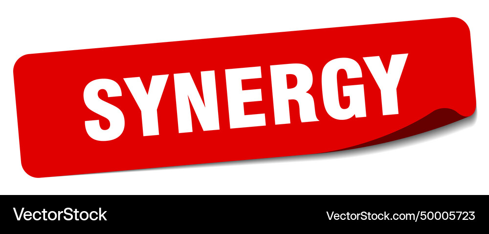 Synergy sticker synergy label Royalty Free Vector Image