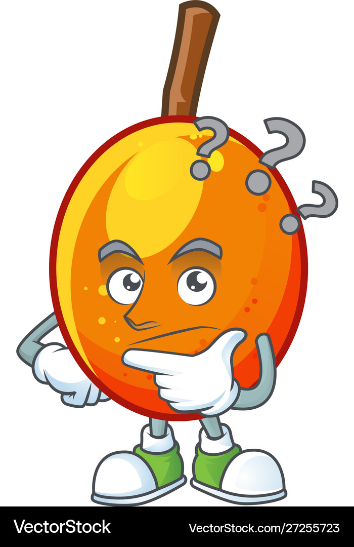Thinking tropical jocote fruit cartoon for design Vector Image