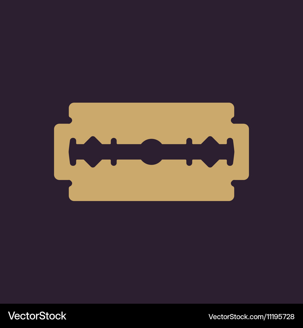 Blade razor icon shaver symbol flat Royalty Free Vector