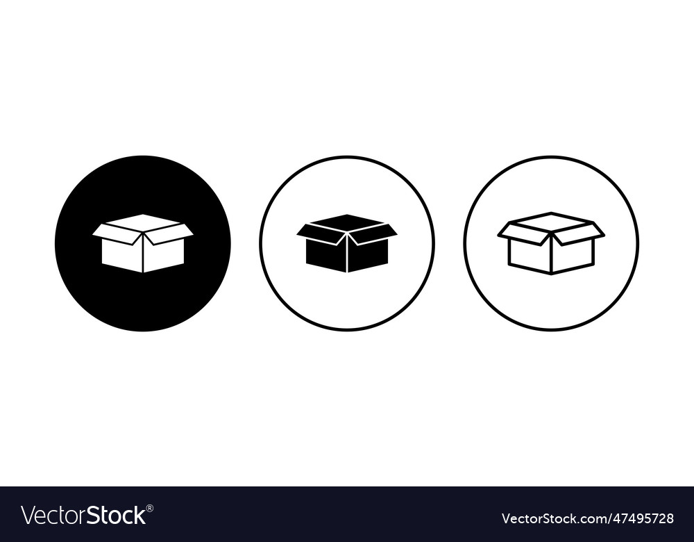 Box icon set box icon package parcel Royalty Free Vector