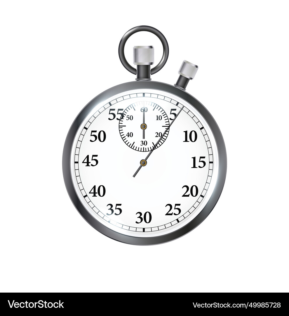 Classic metallic black mechanical analog stopwatch