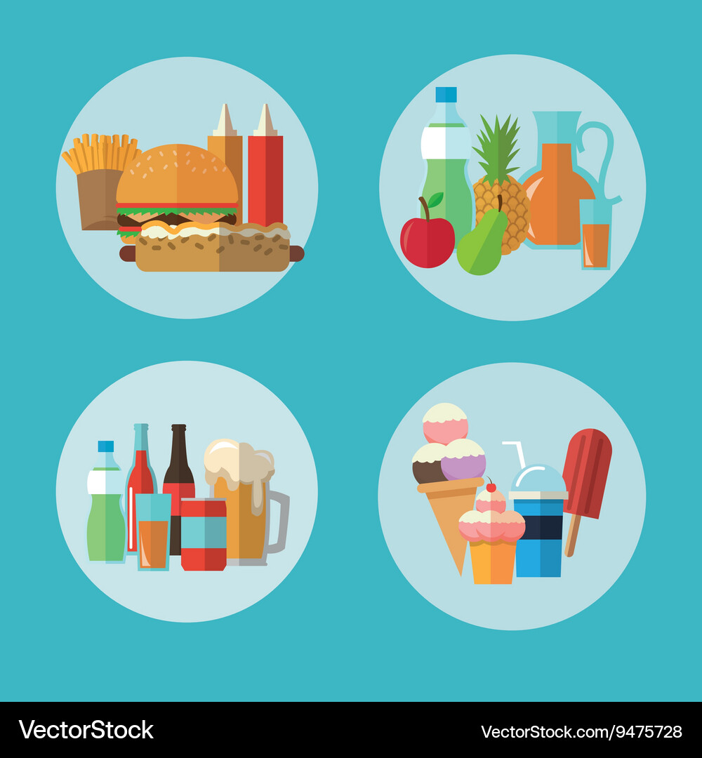 Delicius food icon set menu concept Royalty Free Vector