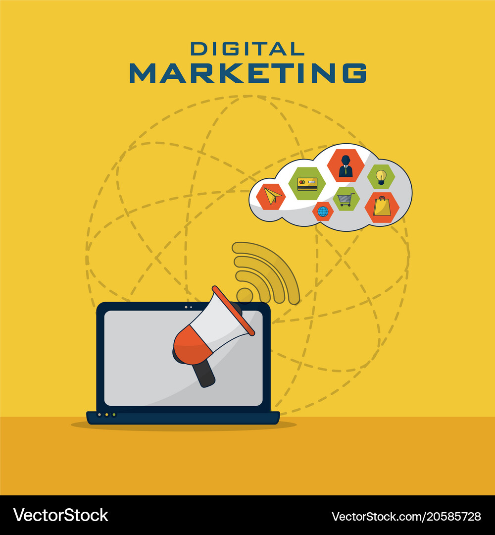Digital marketing business Royalty Free Vector Image
