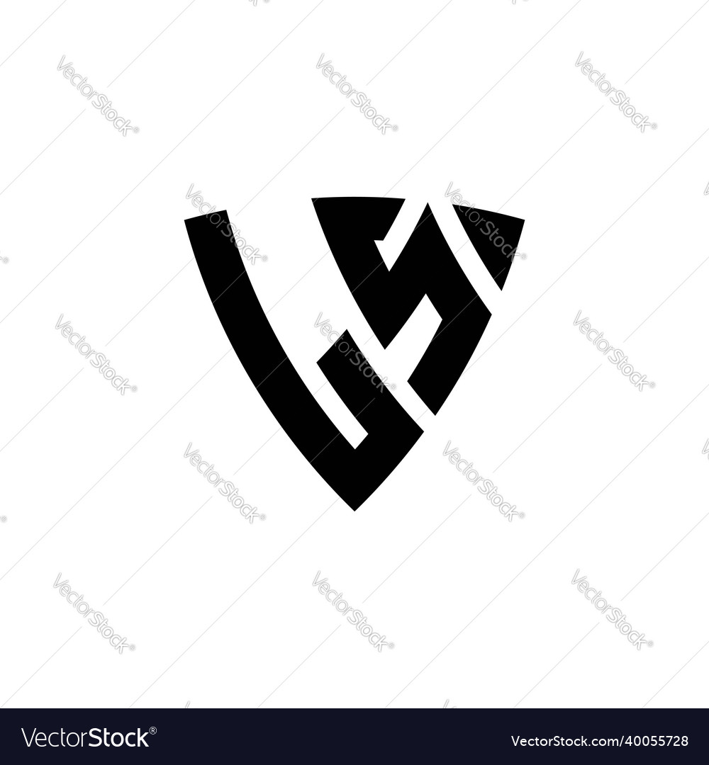 LS Shield Monogram Logo Royalty Free Vector Image