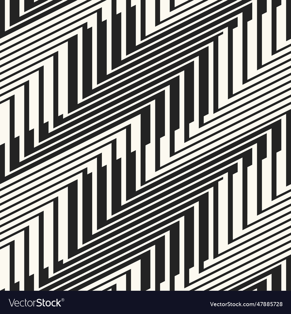 Monochrome Variegated Textured Zigzag Pattern Vector Image