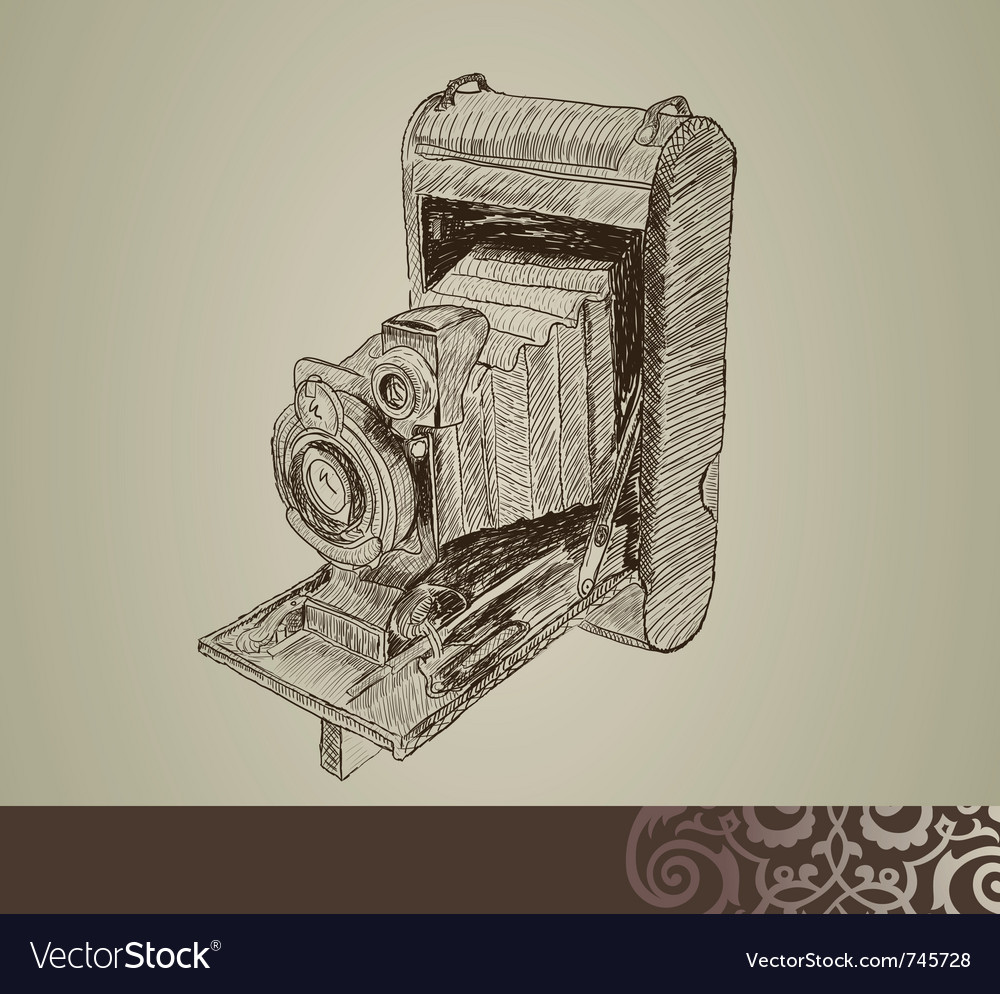 Old camera Royalty Free Vector Image - VectorStock