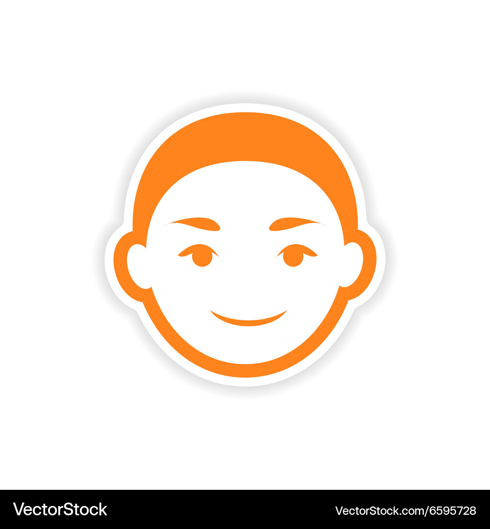 Paper sticker indian boy on white background Vector Image