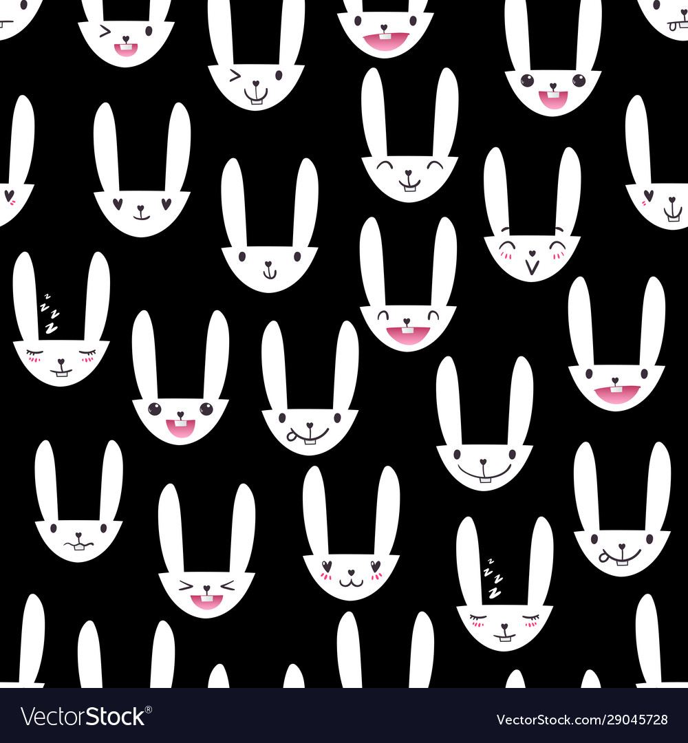 Rabbit seamless pattern-09 Royalty Free Vector Image