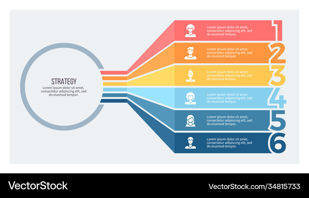 Business infographic chart with 6 number options Vector Image