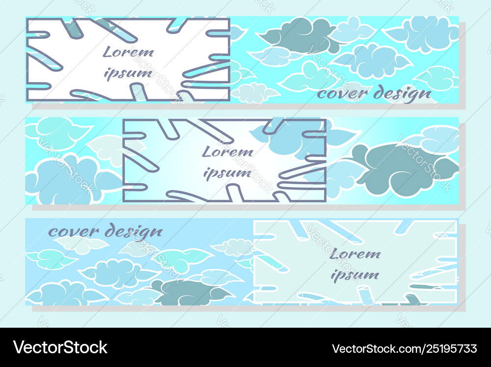 Clouds and sky in japanese style flat design Vector Image
