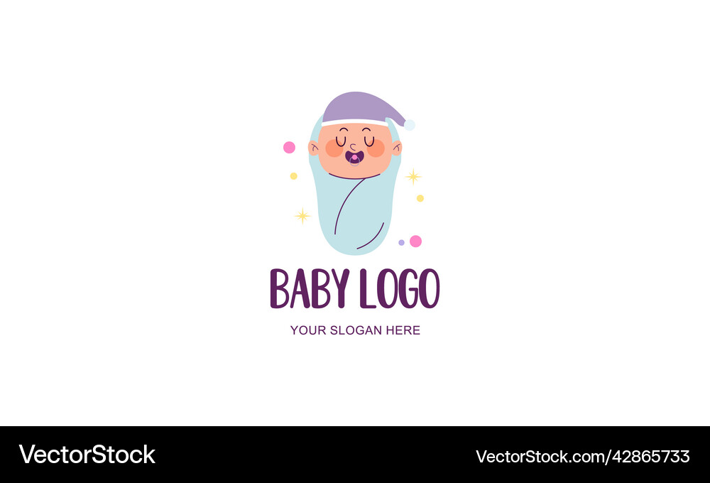 Cute baby logo template Royalty Free Vector Image