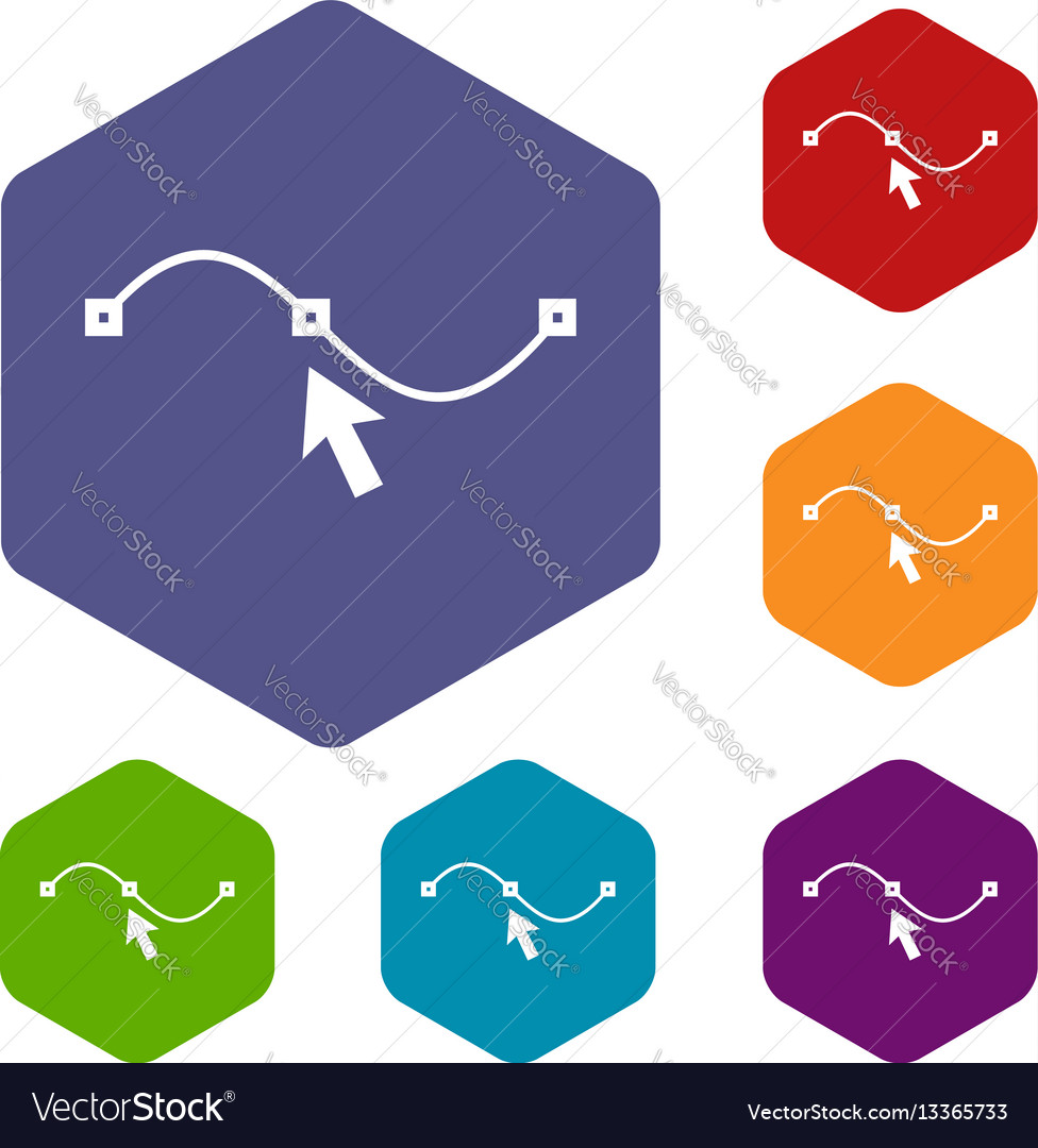 Drawing curve icons set Royalty Free Vector Image