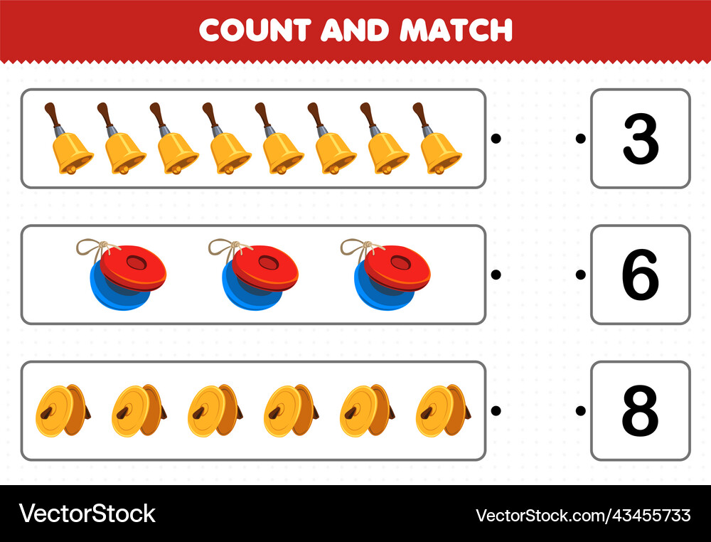 Education game for children count and match Vector Image