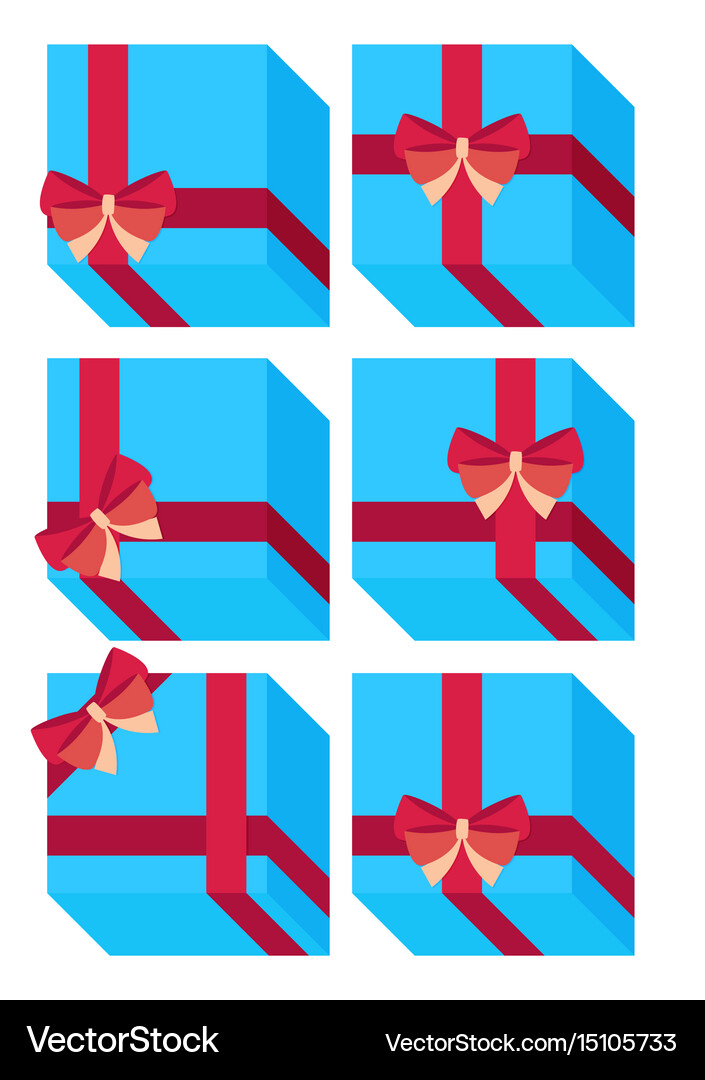 Flat style wrapped gift or card with pink Vector Image