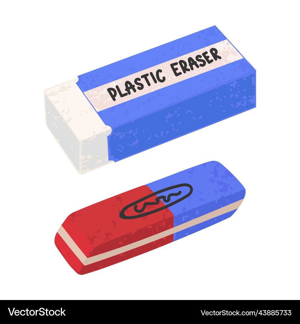 Hand drawn set of eraser Royalty Free Vector Image