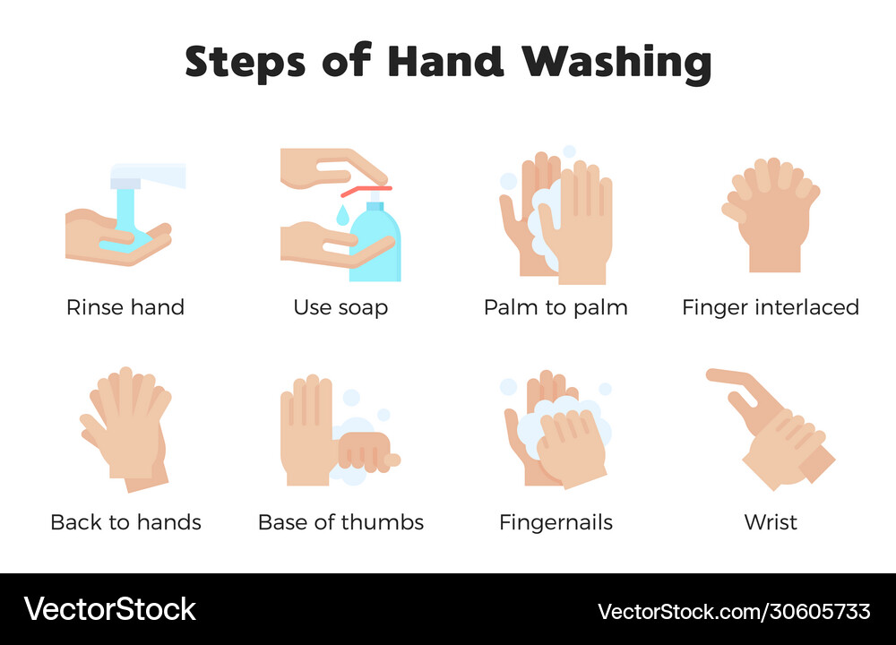 Hand washing steps infographic washing icon Vector Image