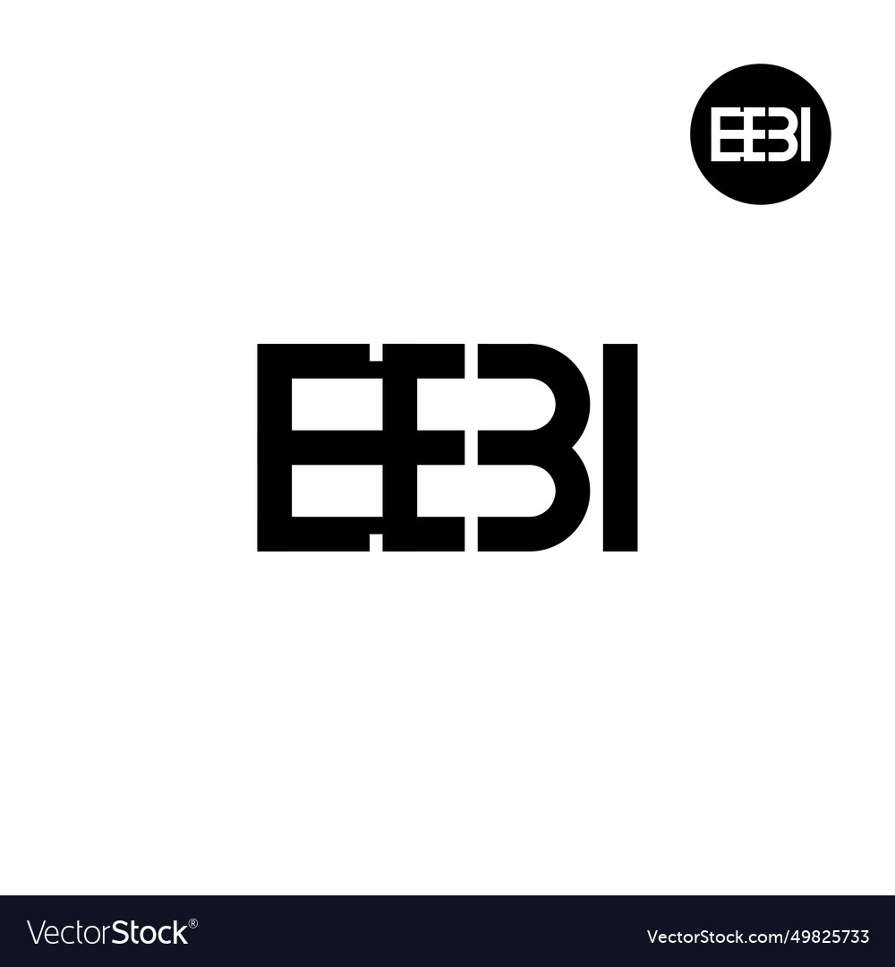 Letter ebi monogram logo design Royalty Free Vector Image