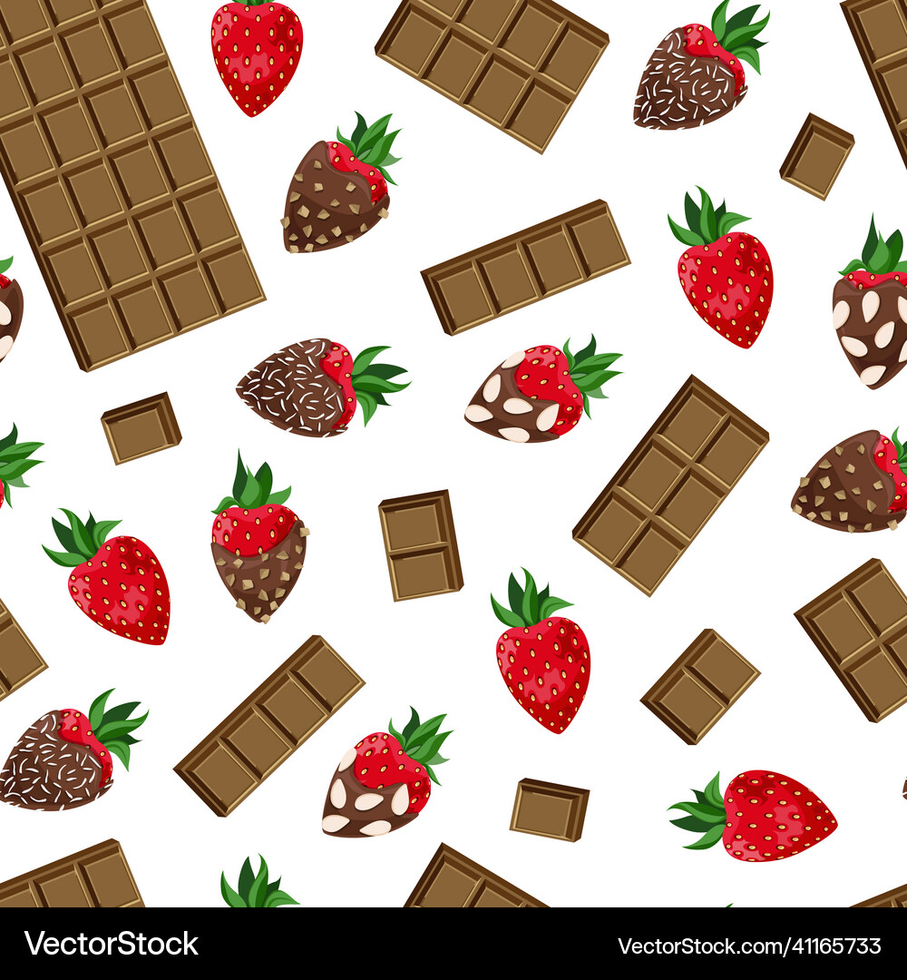 Pattern of chocolate bars and pieces milk Vector Image