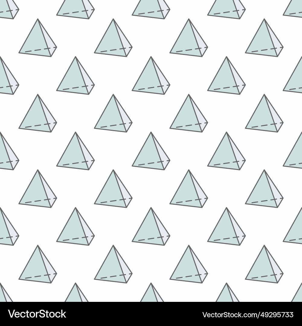 Tetrahedron mathematics figure colored seamless Vector Image