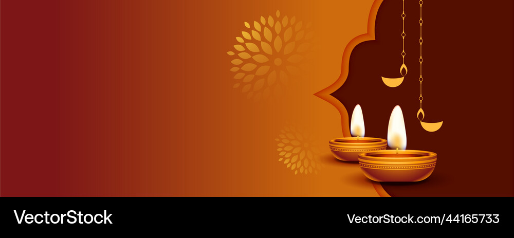 Traditional shubh deepavali event banner Vector Image