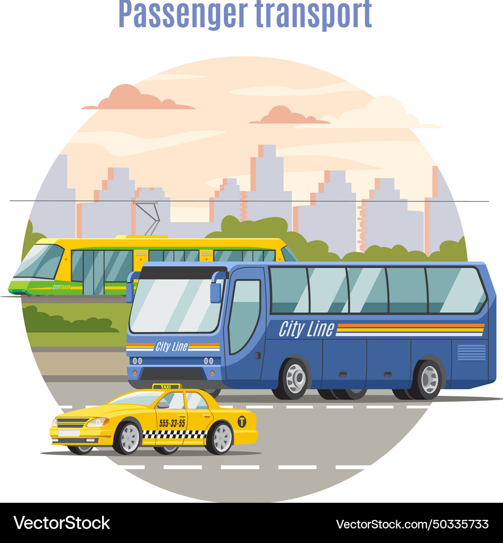 Urban public passenger vehicles template Vector Image