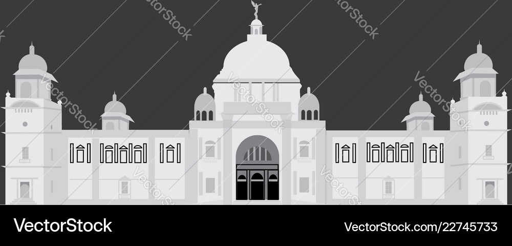 Victoria memorial kolkata Royalty Free Vector Image