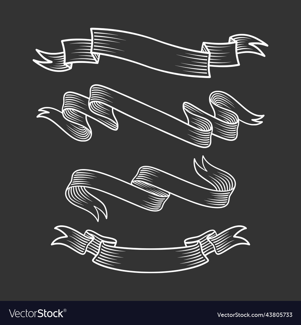 Vintage ribbon banners or labels collection Vector Image