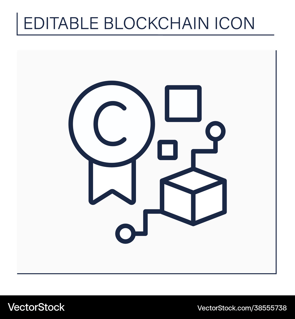 Block currency reward line icon Royalty Free Vector Image