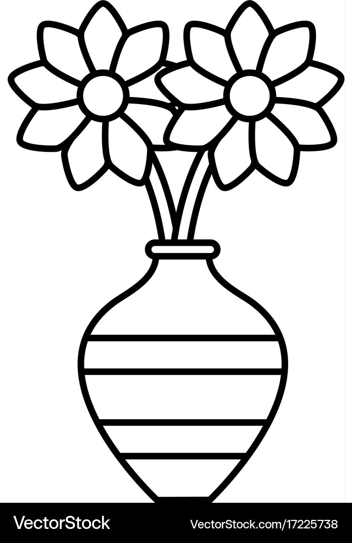 Flowers in vase Royalty Free Vector Image - VectorStock