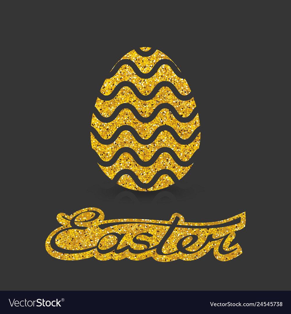 Greeting card with day easter glittering Vector Image