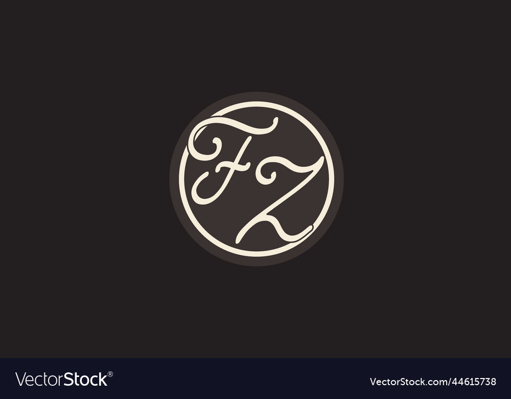 Initial letter fz monogram logo with simple Vector Image