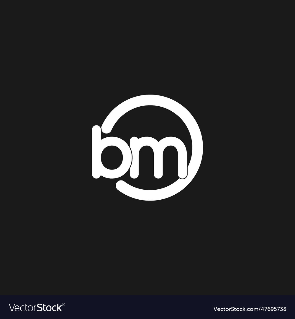 Initials bm logo monogram with simple circles Vector Image