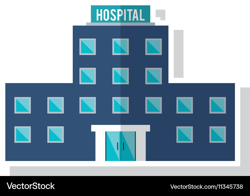 Isolated hospital building design Royalty Free Vector Image