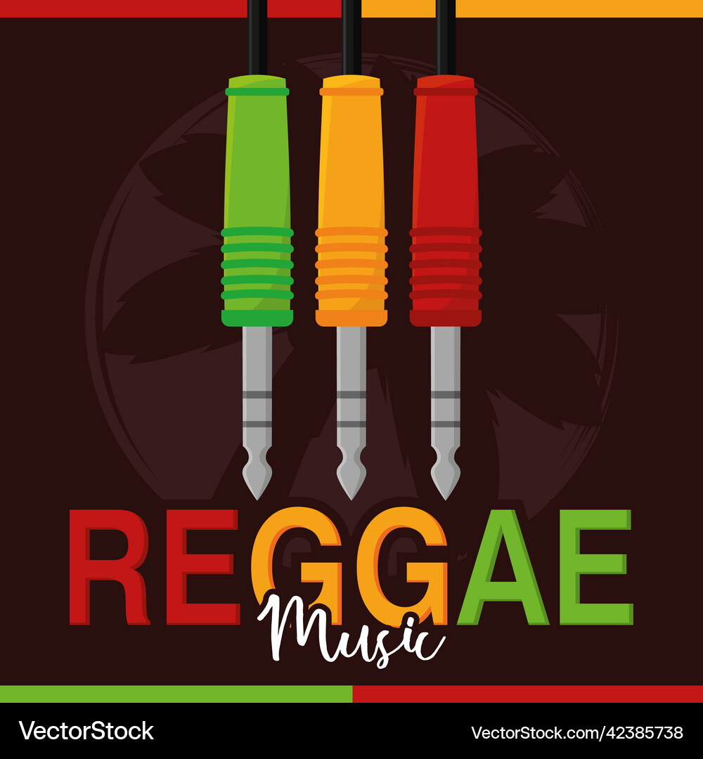 Isolated reggae sound music Royalty Free Vector Image