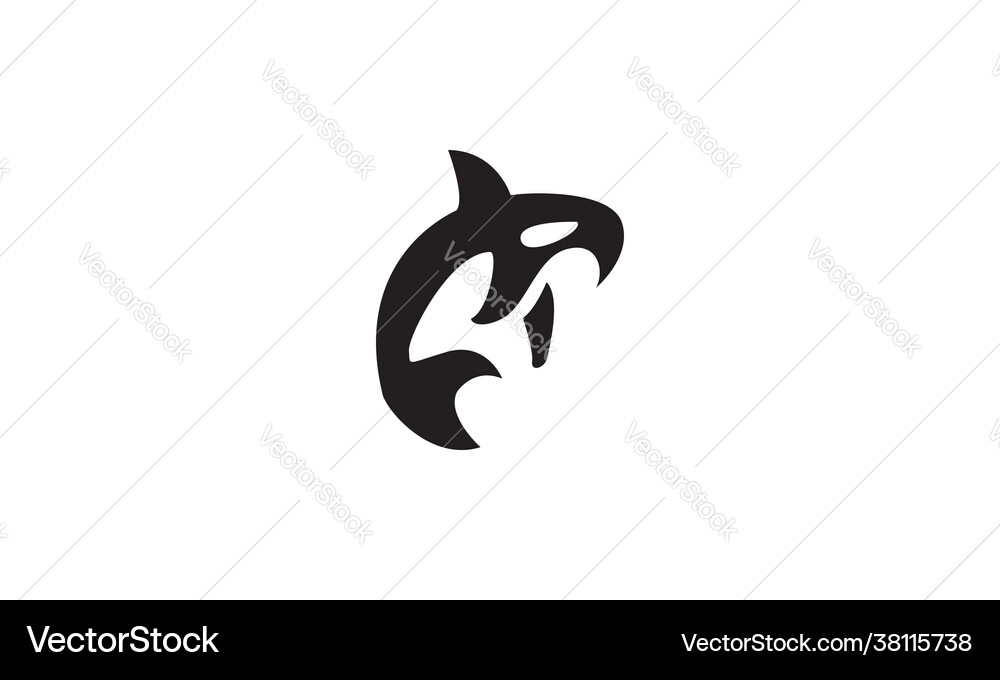 Modern cute shape orca whale logo icon design Vector Image