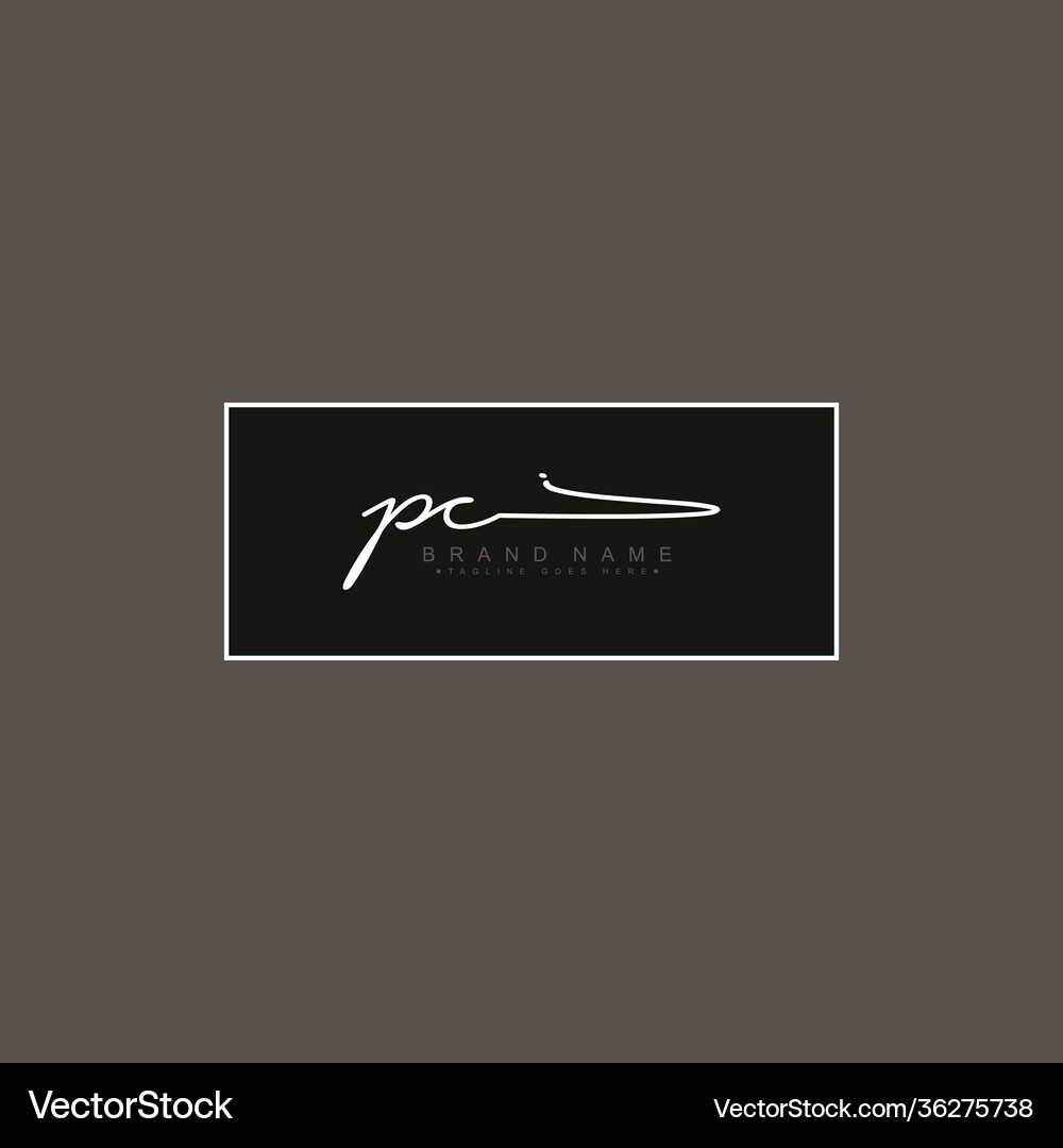 Pc initial letter logo handwritten signature logo Vector Image