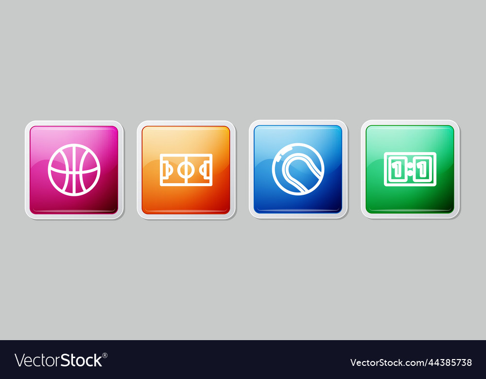 Set line basketball ball football or soccer field Vector Image Set line basketball ball football or soccer field Vector Image