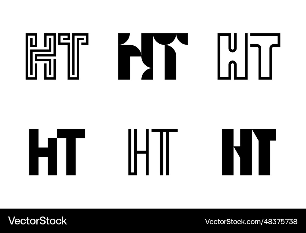 Set of letter ht logos Royalty Free Vector Image