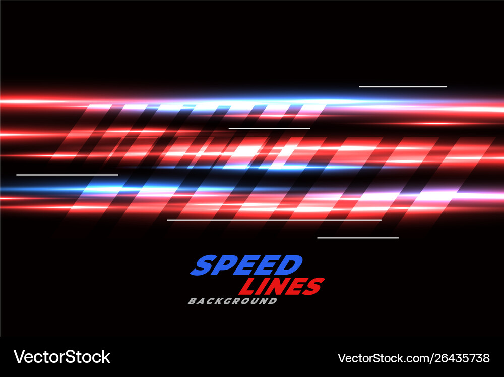 Speed racing background with red and blue glowing Vector Image