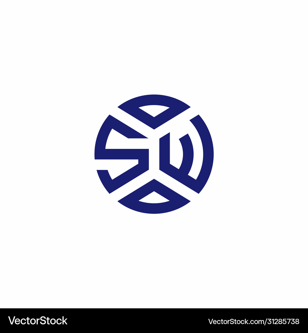 Sw monogram logo with abstract shapes in modern Vector Image