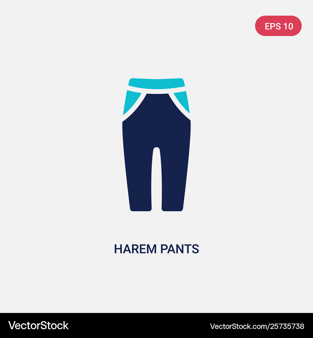 Two color harem pants icon from clothes concept Vector Image
