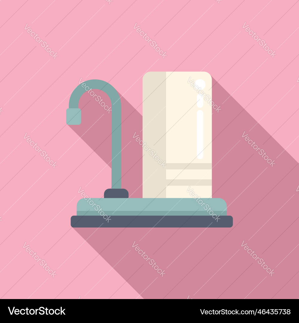 Water filter icon flat treatment equipment Vector Image