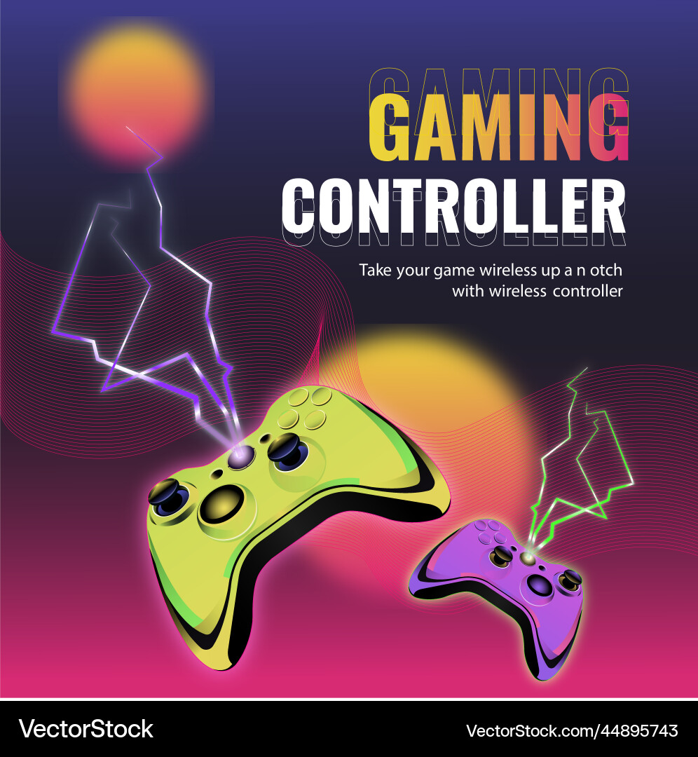 Banner design of gaming controller Royalty Free Vector Image