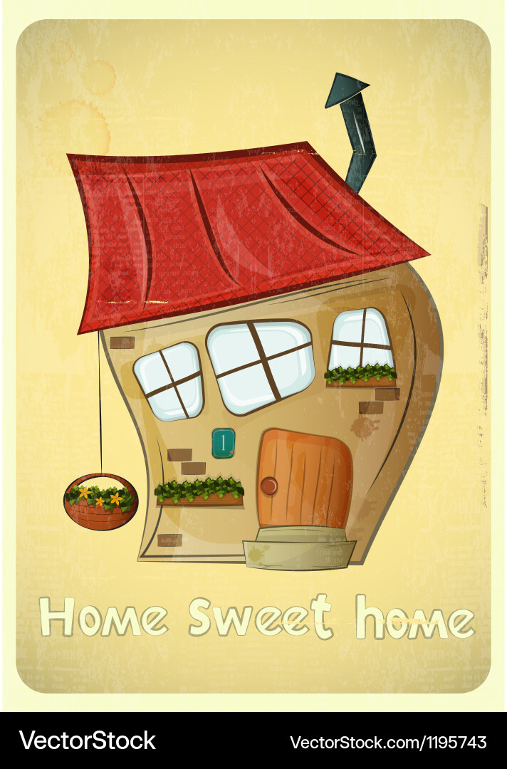 Cartoon Houses Postcard Royalty Free Vector Image