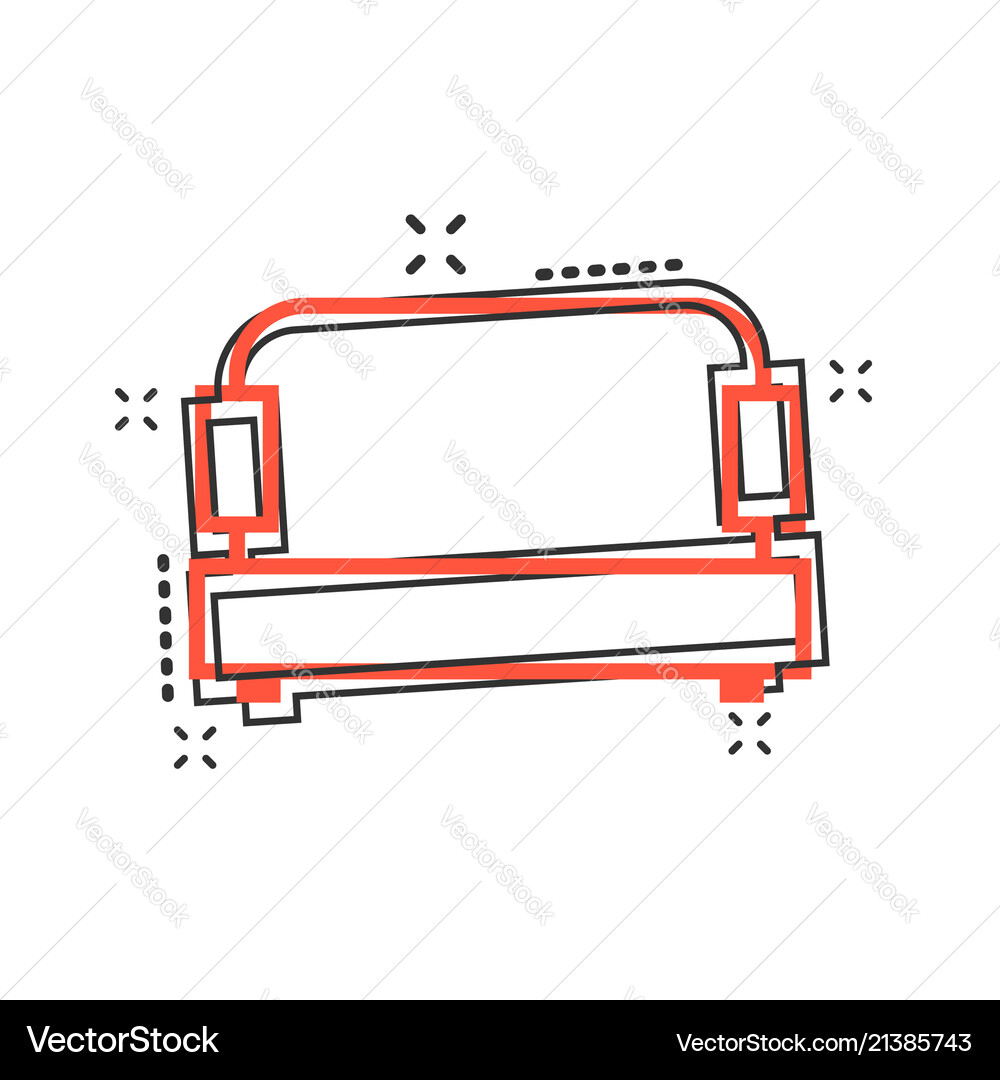 Cartoon sofa icon in comic style couch sign Vector Image